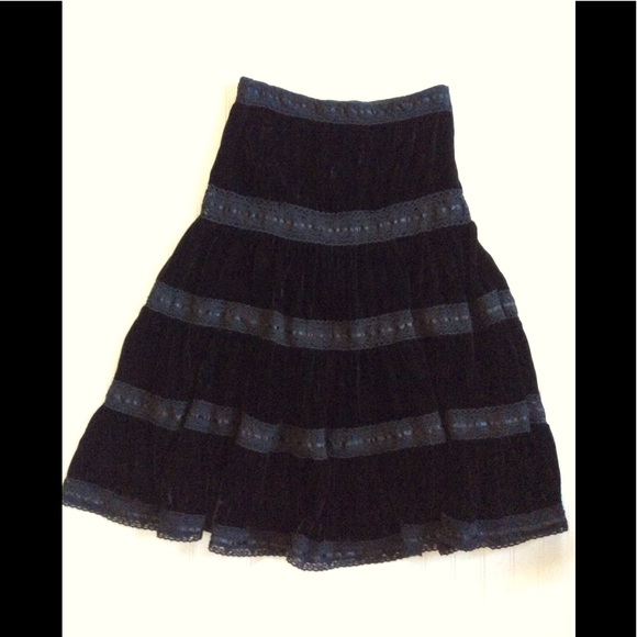 Zoe D | Skirts | Zoe D Crushed Velvet Gypsy Boho Goth Skirt | Poshmark